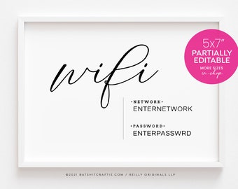 Wifi Password Sign - Etsy