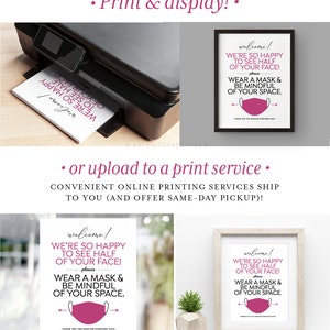 Cute Printable Mask Sign Instantly Download Print - Etsy