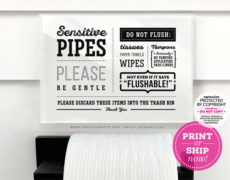 Sensitive Pipes Sign Ready to Ship or Print at Home - Etsy