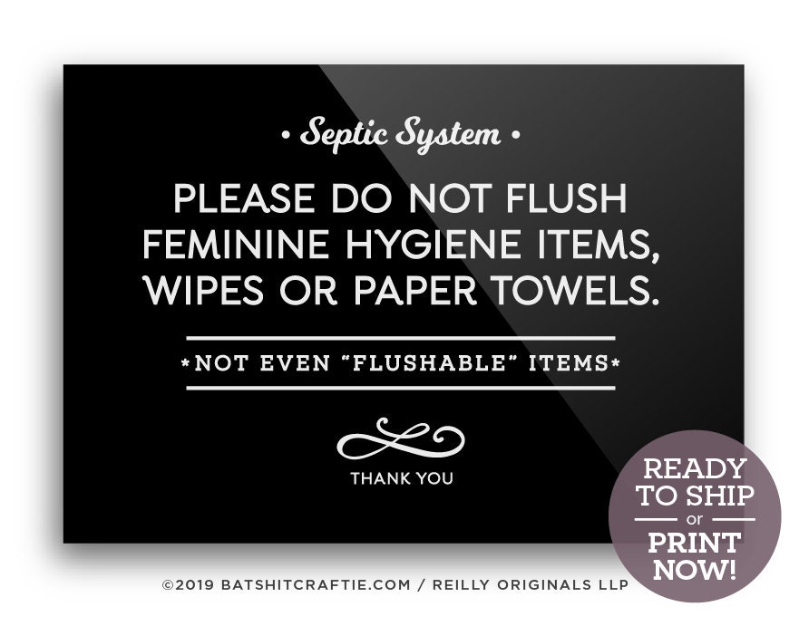 Elegant Septic System Bathroom Sign Do Not Flush | Etsy