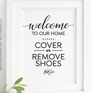 Welcome! Remove or Cover Shoes PRINTABLE SIGN ~ Instantly Download ...