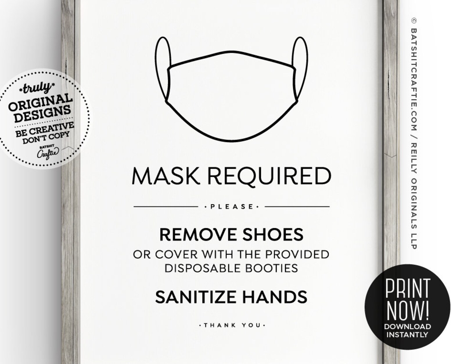 Remove Shoes Mask Required Sanitize Hands PRINTABLE SIGN ~ Wash Wear ...