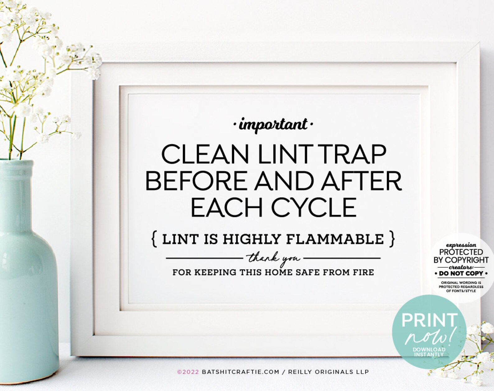 Please Clean Lint Trap Sign Ready to Ship or Print at Home - Etsy Canada
