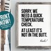 Funny Temperature Check Scan Required PRINTABLE SIGN at - Etsy