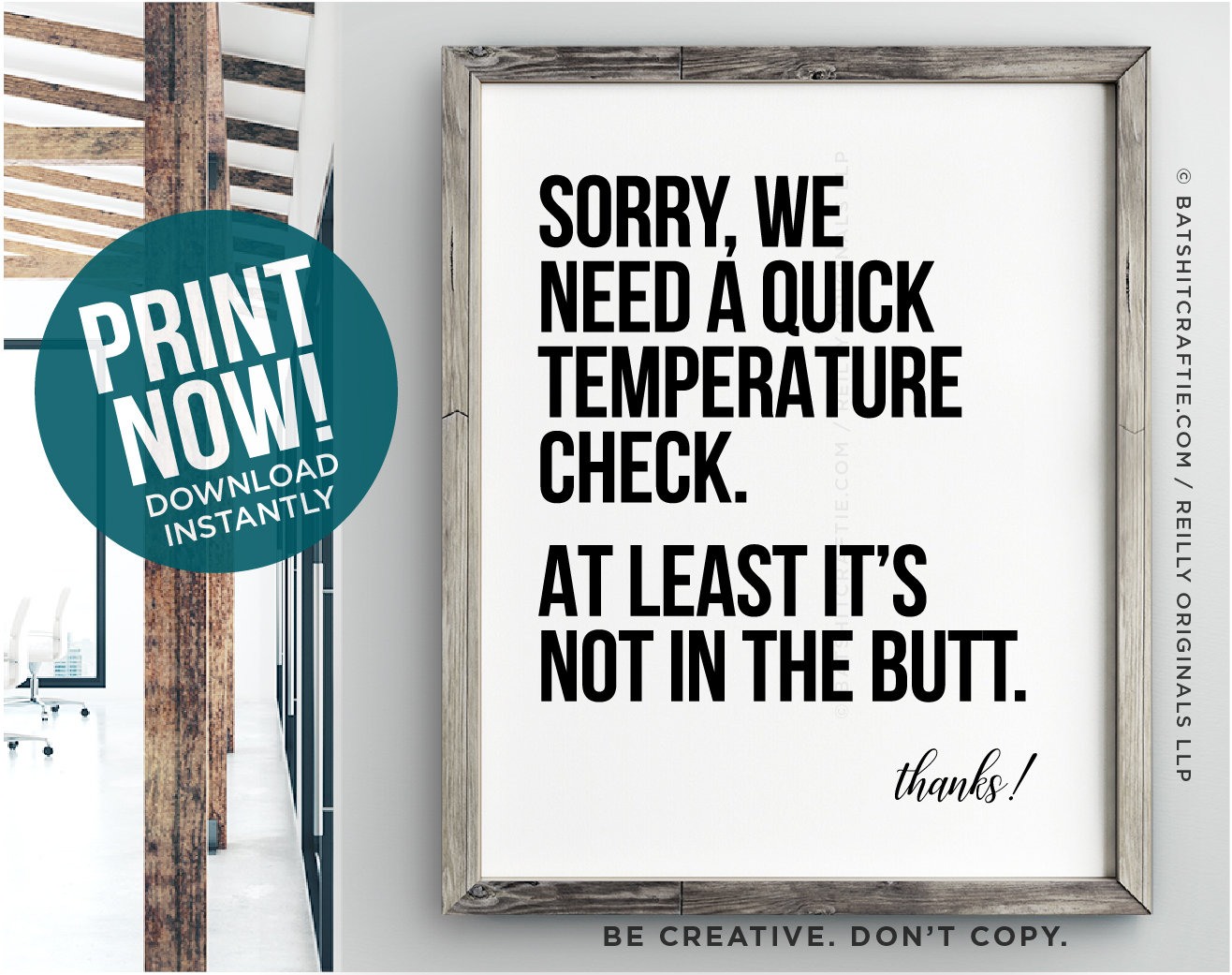 Funny Temperature Check Scan Required PRINTABLE SIGN at | Etsy