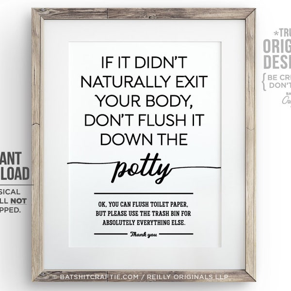 Printable Please Do Not Flush Feminine Products Sign - Etsy