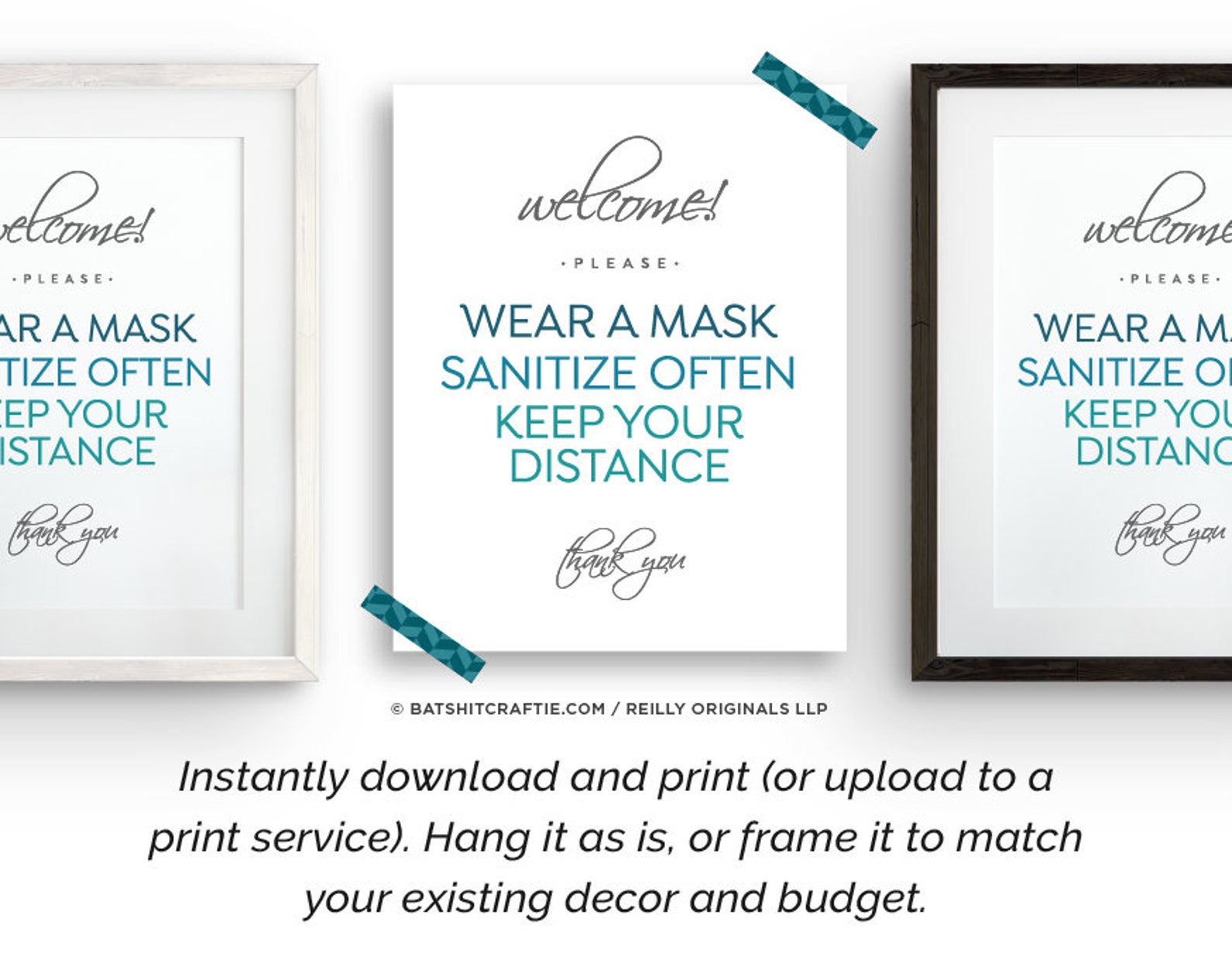 Wear a Mask Sanitize Often Keep Your Distance PRINTABLE SIGN Office ...