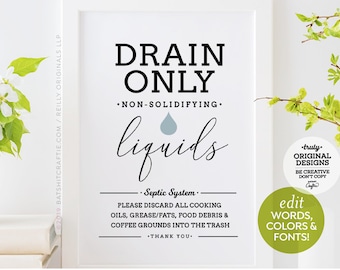 Liquids Only Sign | Etsy