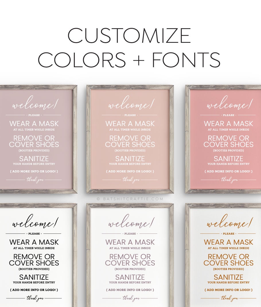 Fully Editable PRINTABLE SIGN Wear Mask Remove or Cover - Etsy