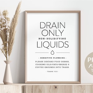 Drain Only Non-solidifying Liquids, Sensitive Plumbing ~ Modern ...
