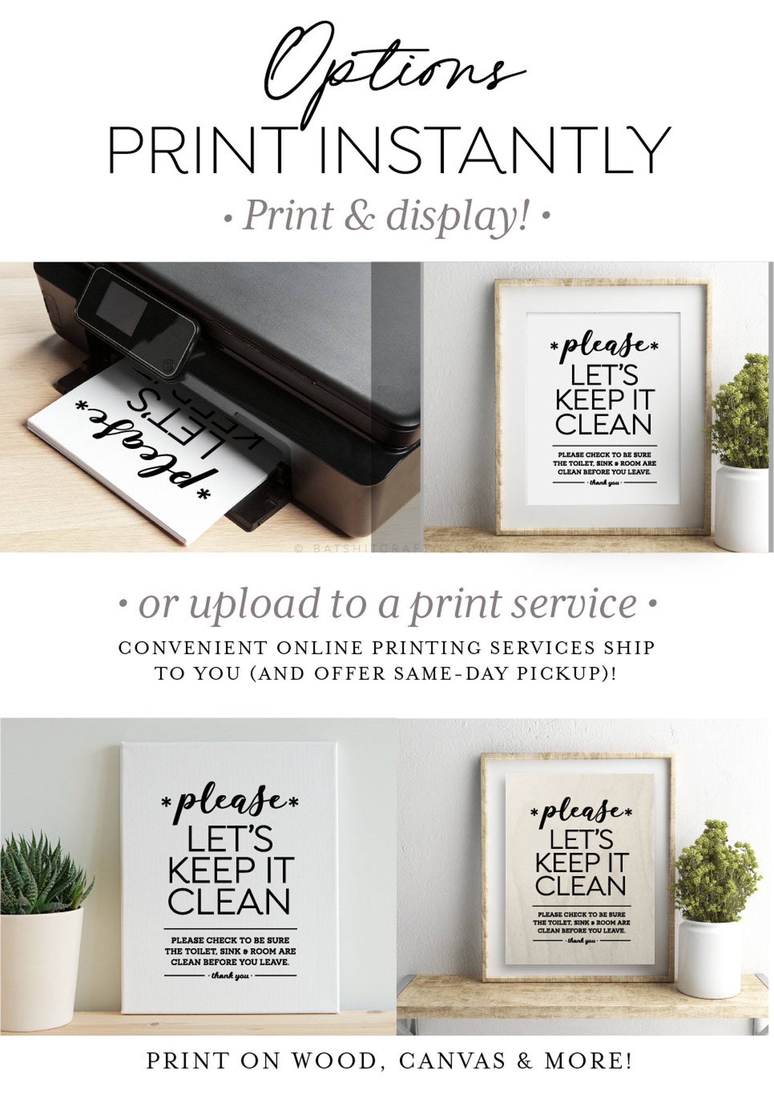 Please Keep It Clean Bathroom Sign PRINTABLE Sink and Toilet Cute ...