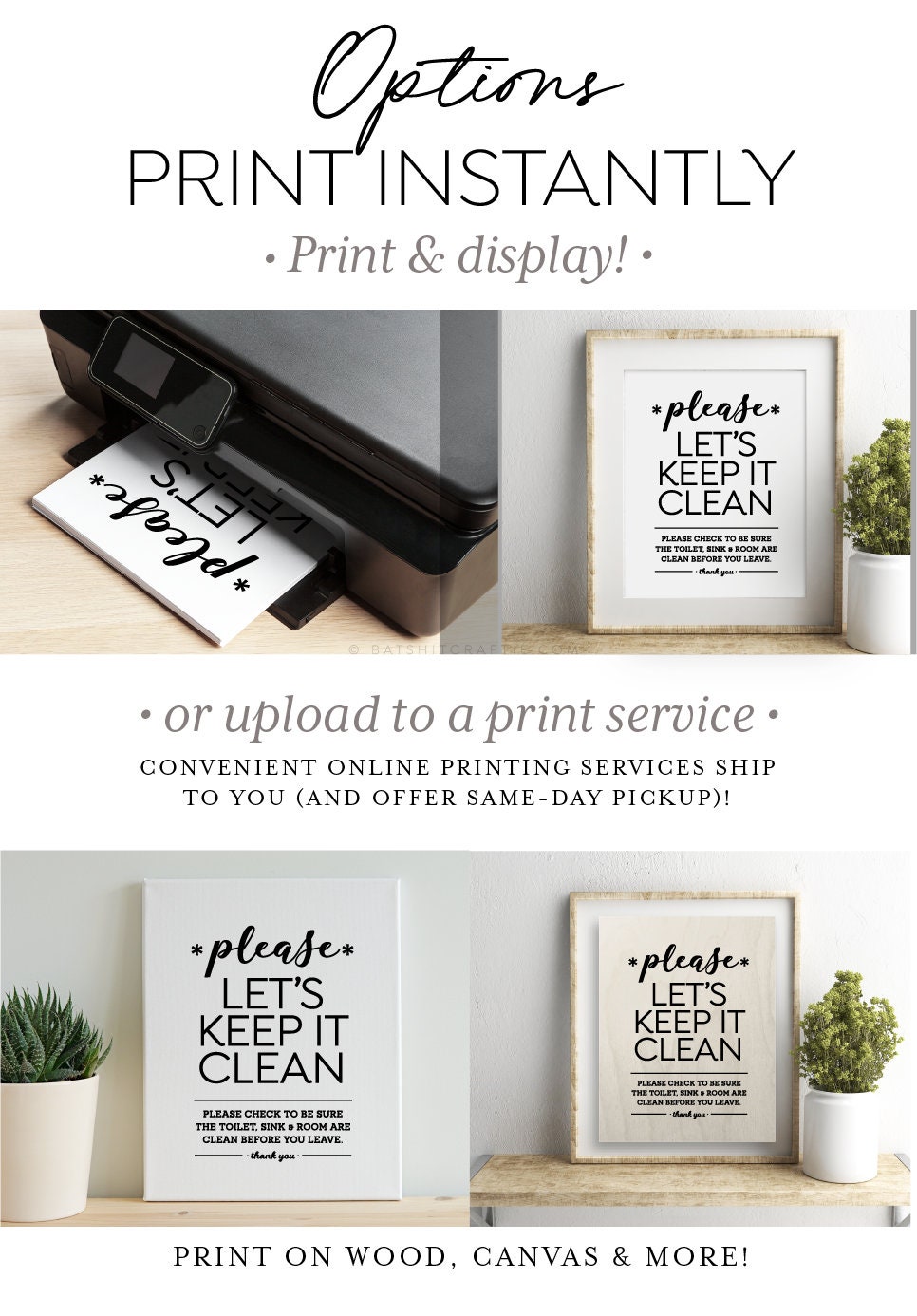 Please Keep It Clean Bathroom Sign PRINTABLE Sink and Toilet Cute ...