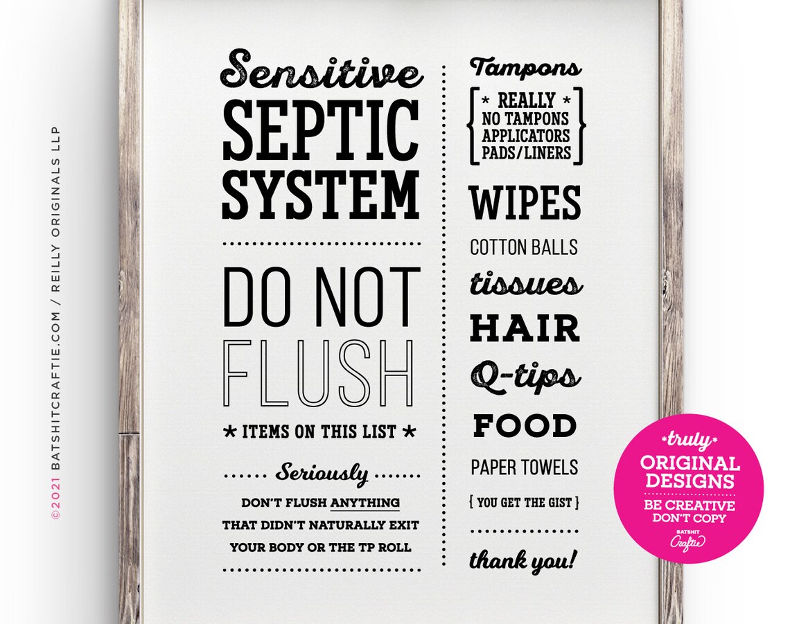 Cute Septic System Printable Sign now Protected by - Etsy