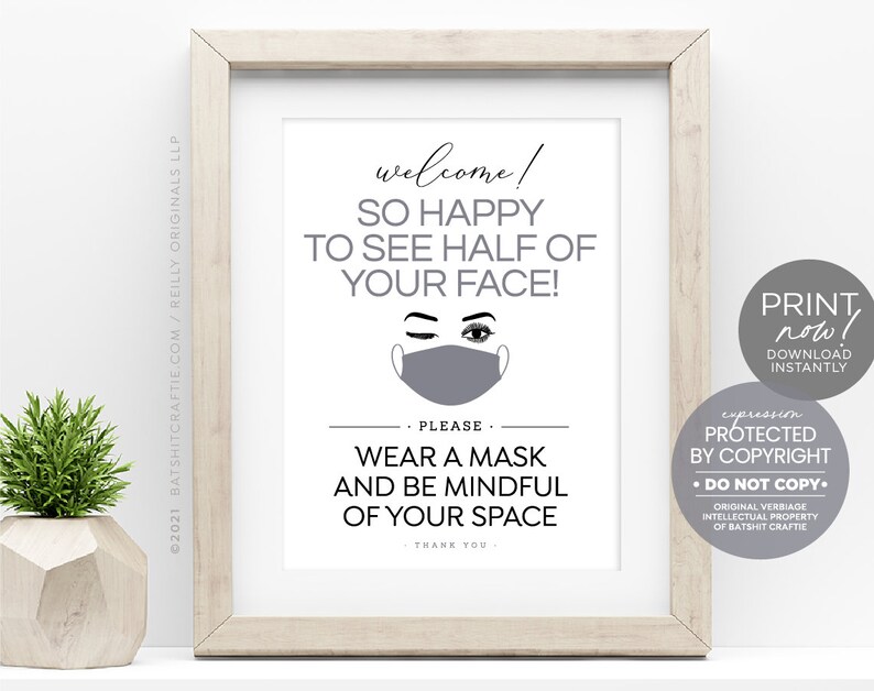 Funny Mask Required Printable Sign Instantly Download - Etsy