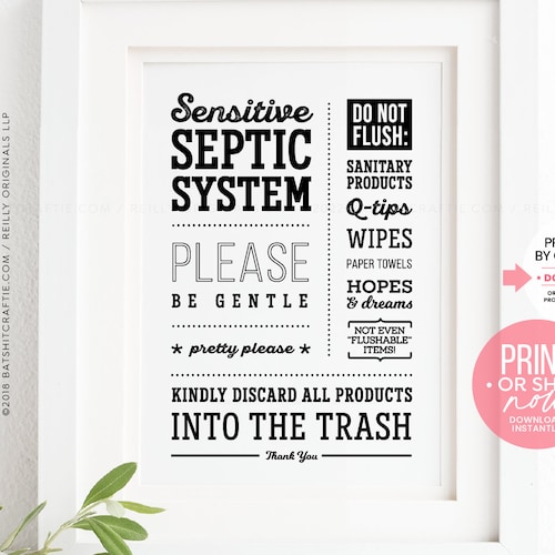 SVG Bathroom Sign Septic System Do Not Flush Hopes & Dreams - Etsy