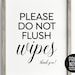 Do Not Flush Wipes PRINTABLE SIGN DOWNLOAD ~ Bathroom Septic System ...