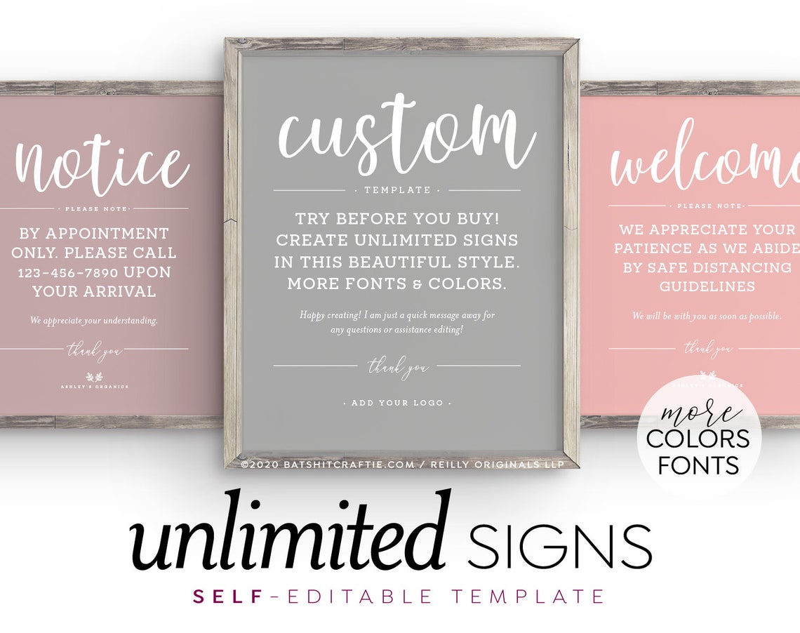 SALE Create Unlimited Custom Printable Signs Fully SELF | Etsy