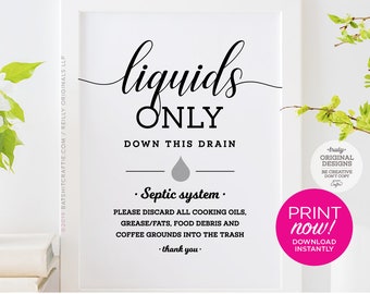 Liquids Only Sign - Etsy