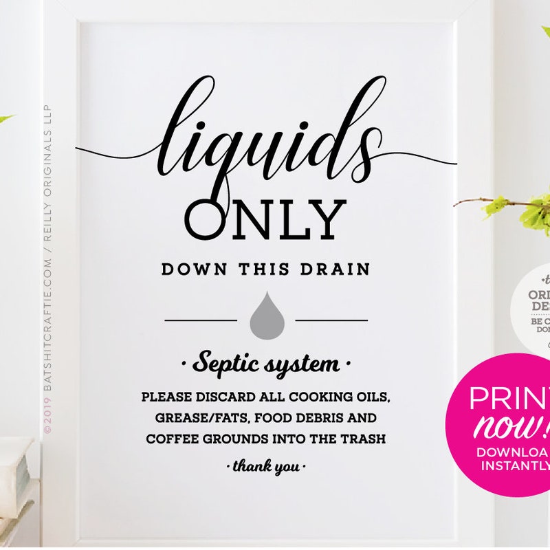 No Liquids in Trash Signs - Etsy