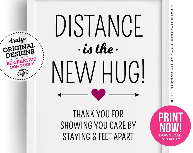 Cute Social Distancing Printable Sign Distance is The New | Etsy