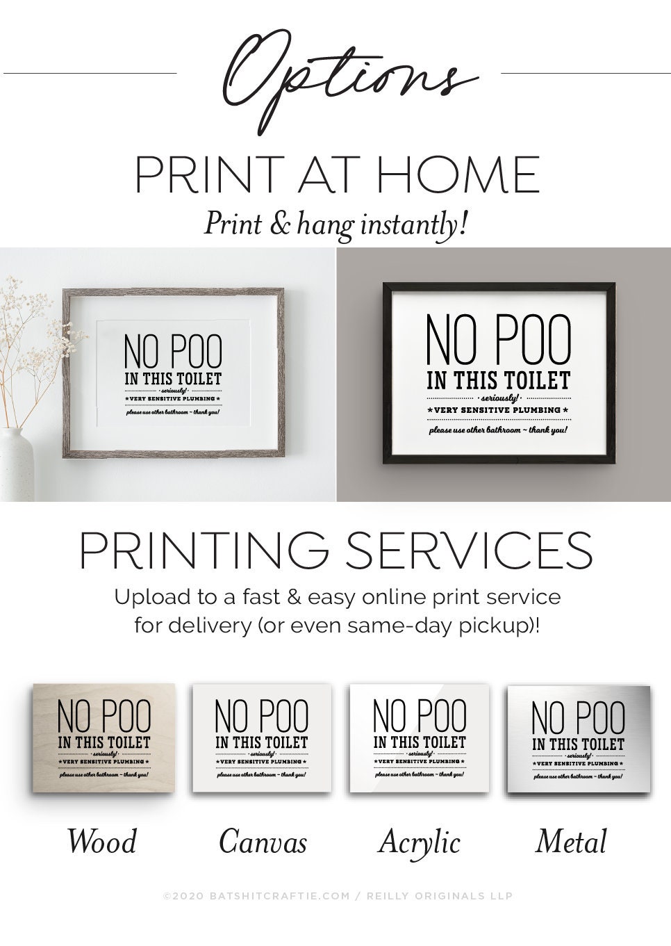 No Poo in This Toilet Printable Bathroom Sign ~ Instantly Download ...