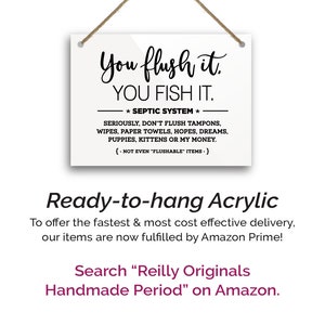 Funny Bathroom Sign You Flush It Fish It Septic System | Etsy