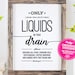 Septic System PRINTABLE Kitchen Sign Liquids Only No Food - Etsy