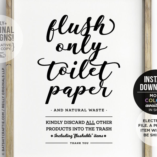Printable Please Do Not Flush Feminine Products Sign - Etsy