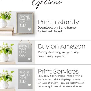Phone Wallet Keys Kiss Printable Sign Instantly Download Print or Order ...
