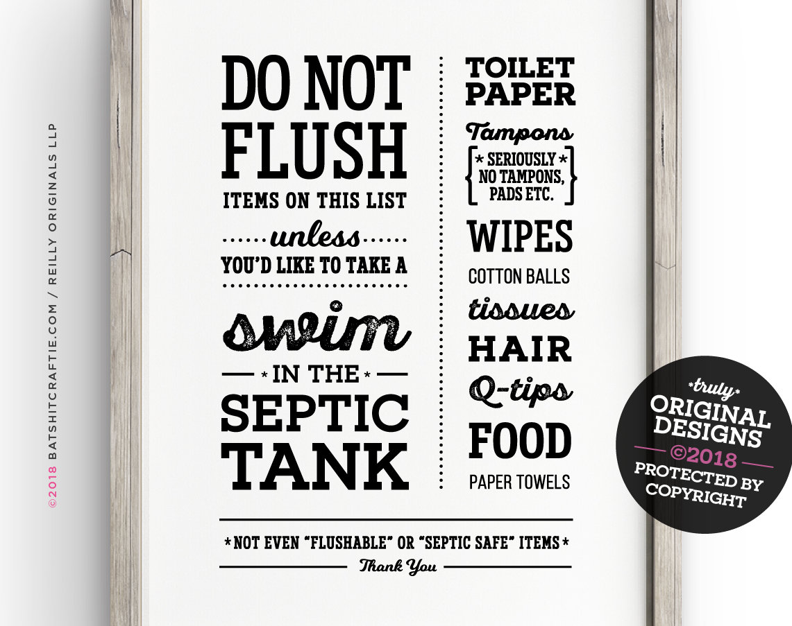 Funny Septic System Sign Printable Do Not Flush Toilet - Etsy