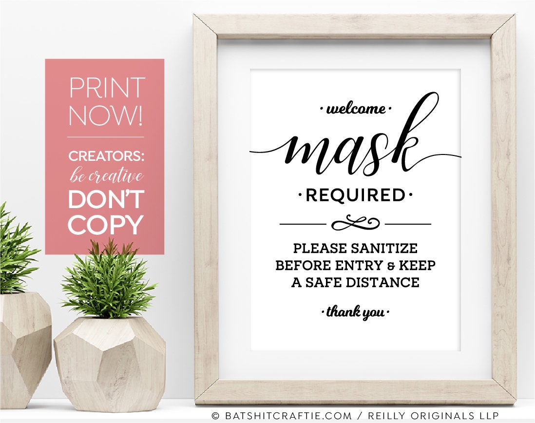Welcome Masks Required Please Sanitize & Keep Safe Distance | Etsy