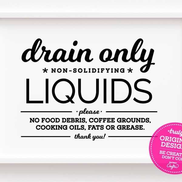 Sign No Grease Sink - Etsy