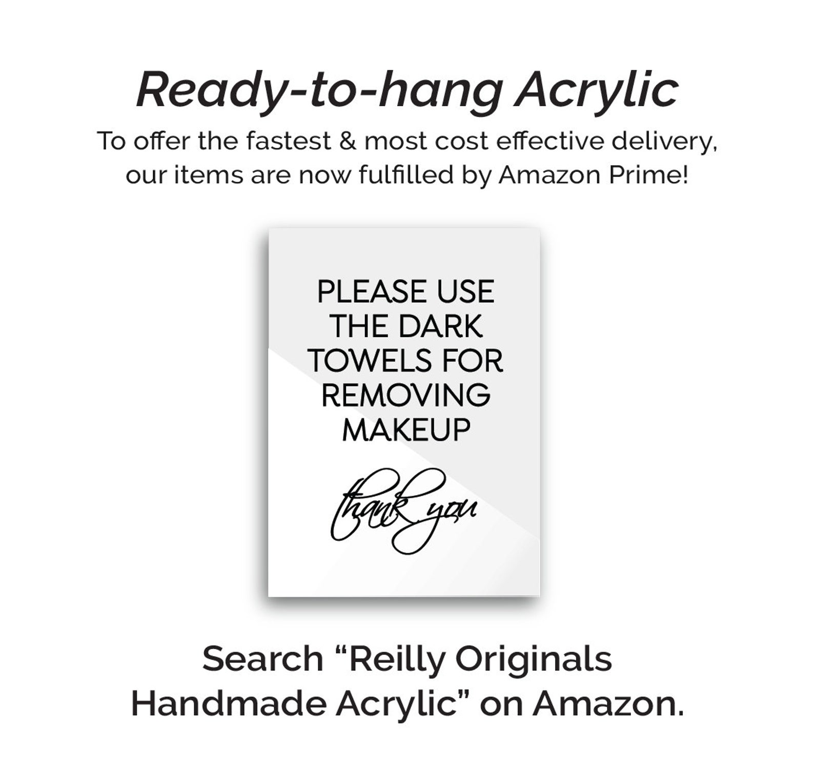 Please Use Dark Towels for Removing Makeup Sign Ready to | Etsy
