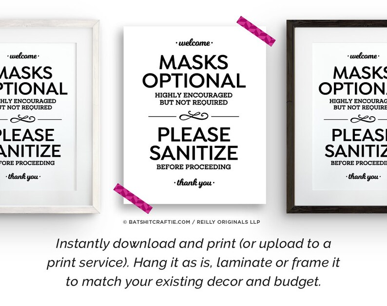 Masks Optional but Encouraged PRINTABLE SIGN Please Use - Etsy