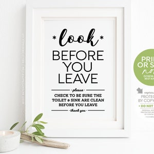 Look Before You Leave! ~ Ready to Ship or Print at Home Instantly ...