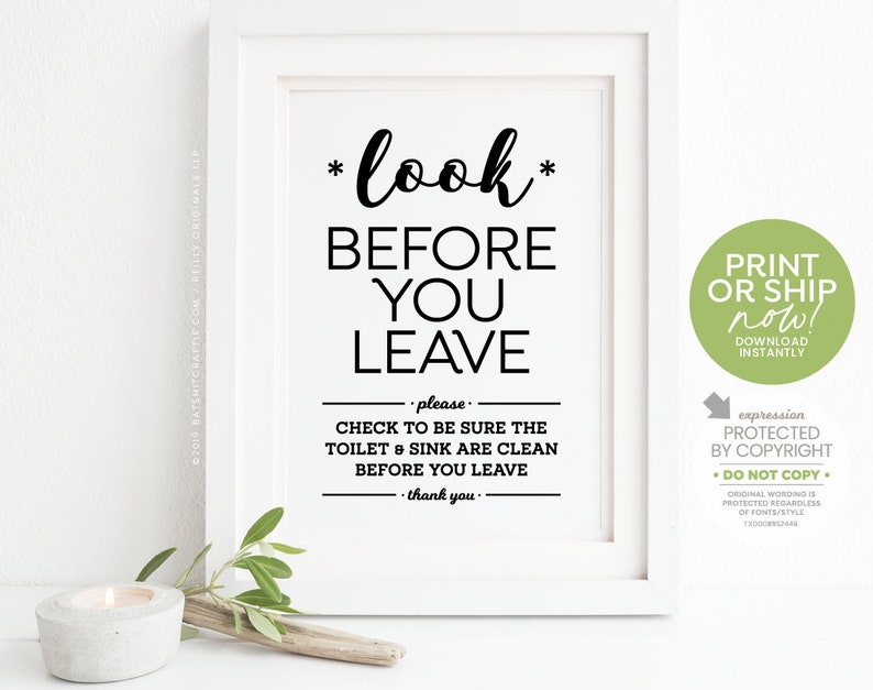 Look Before You Leave Ready to Ship or Print at Home - Etsy