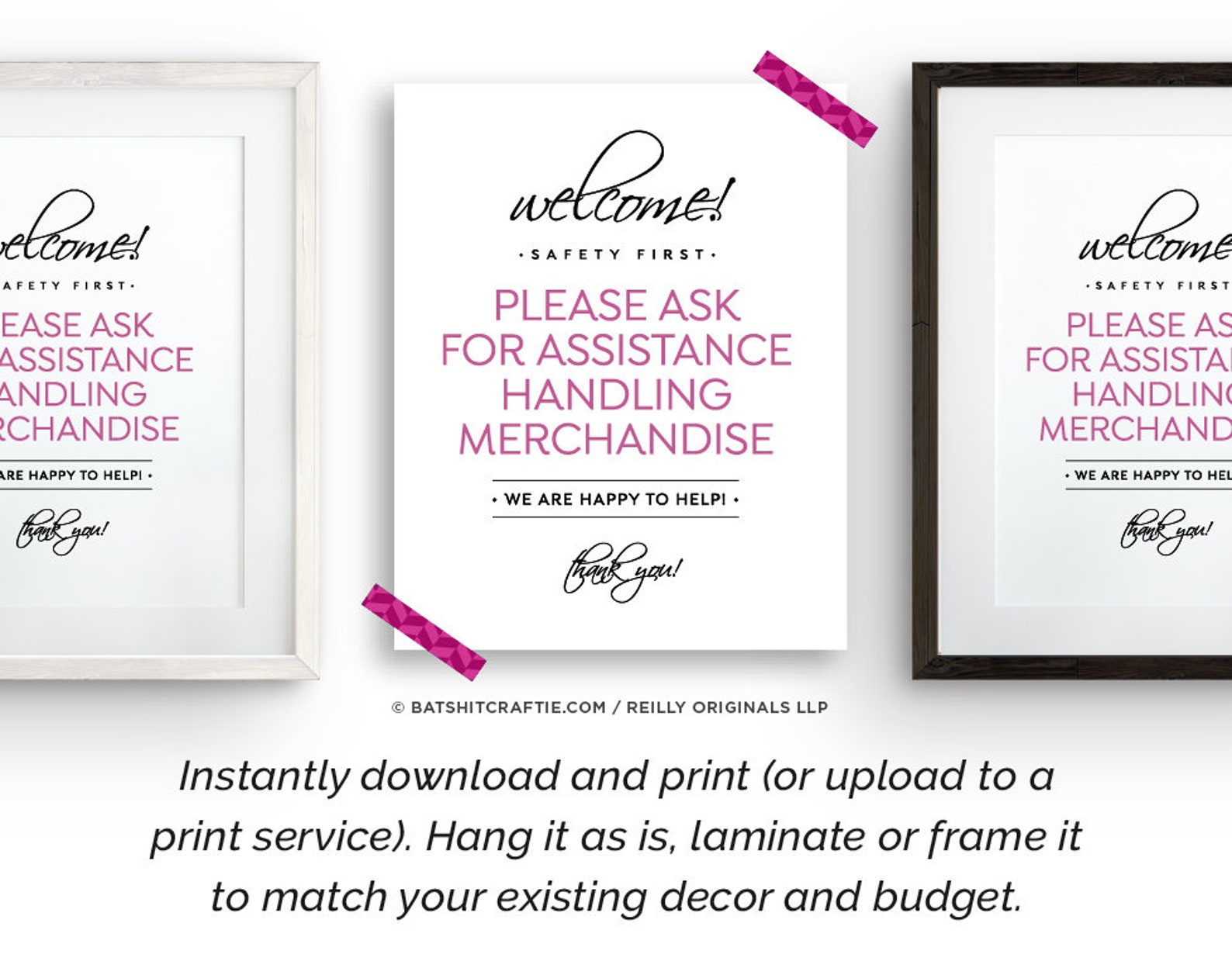 Please Ask for Assistance Handling Merchandise PRINTABLE SIGN ~ Modern ...