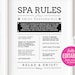 Editable Template Spa Rules Printable Sign for Airbnb, Rental Includes ...