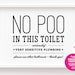 No Poo in This Toilet Printable Bathroom Sign ~ Instantly Download ...
