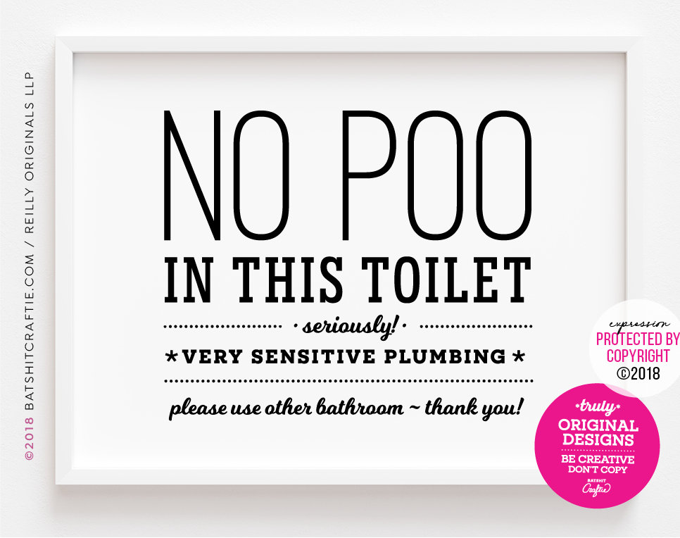 No Poo in This Toilet Printable Bathroom Sign ~ Instantly Download ...