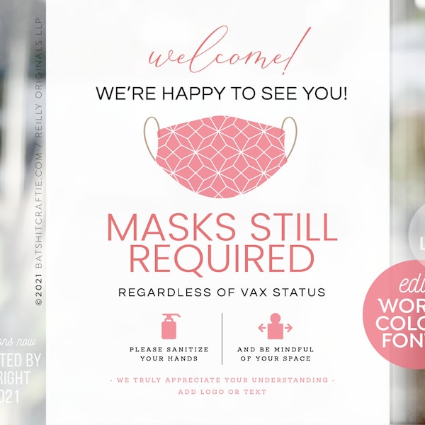 Masks Optional Sign - Etsy