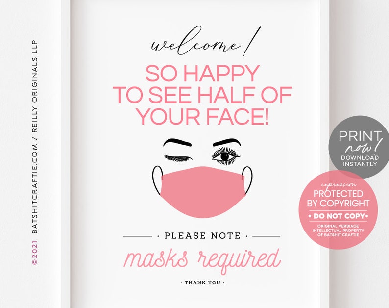 Funny Mask Required Printable Sign Instantly Download - Etsy