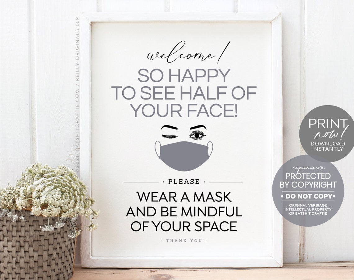 Funny Mask Required Printable Sign Instantly Download - Etsy