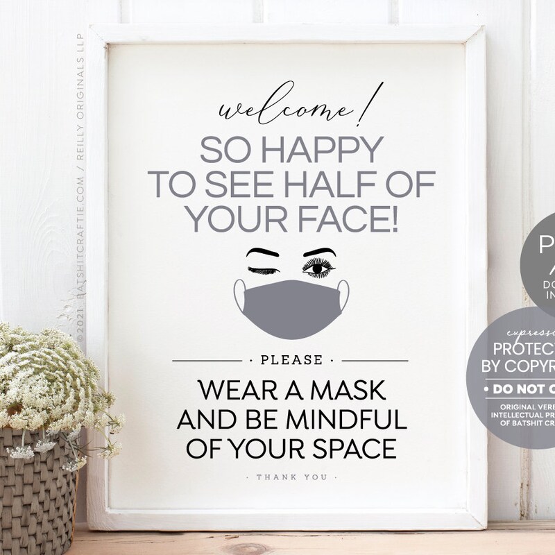 Covid Mask Funny Signs - Etsy