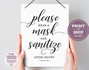 Please Sanitize Sign | Etsy