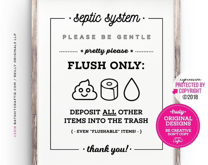 Cute Septic System Printable Sign now Protected by - Etsy