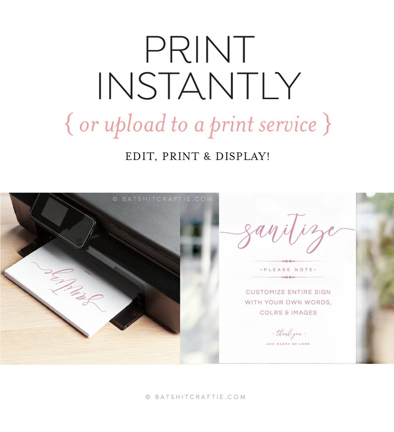 Sanitize Fully Editable PRINTABLE Sign 8x10 more - Etsy