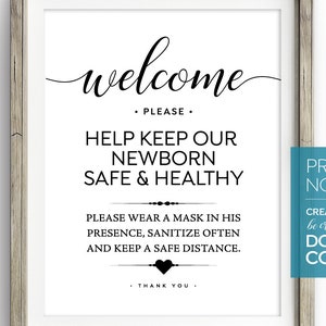 Protect Newborn Baby Please Sanitize Hands Wear a Mask Keep Safe ...