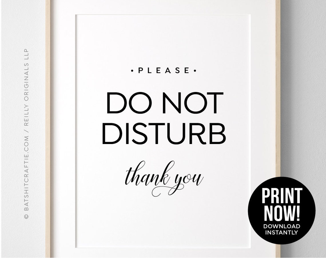 Do Not Disturb Printable Sign ~ Elegant Modern Design for Home or ...