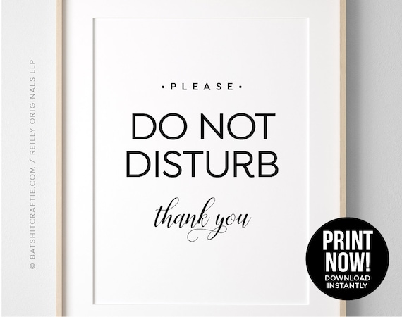 Do Not Disturb Printable Sign Elegant Modern Design for Home - Etsy